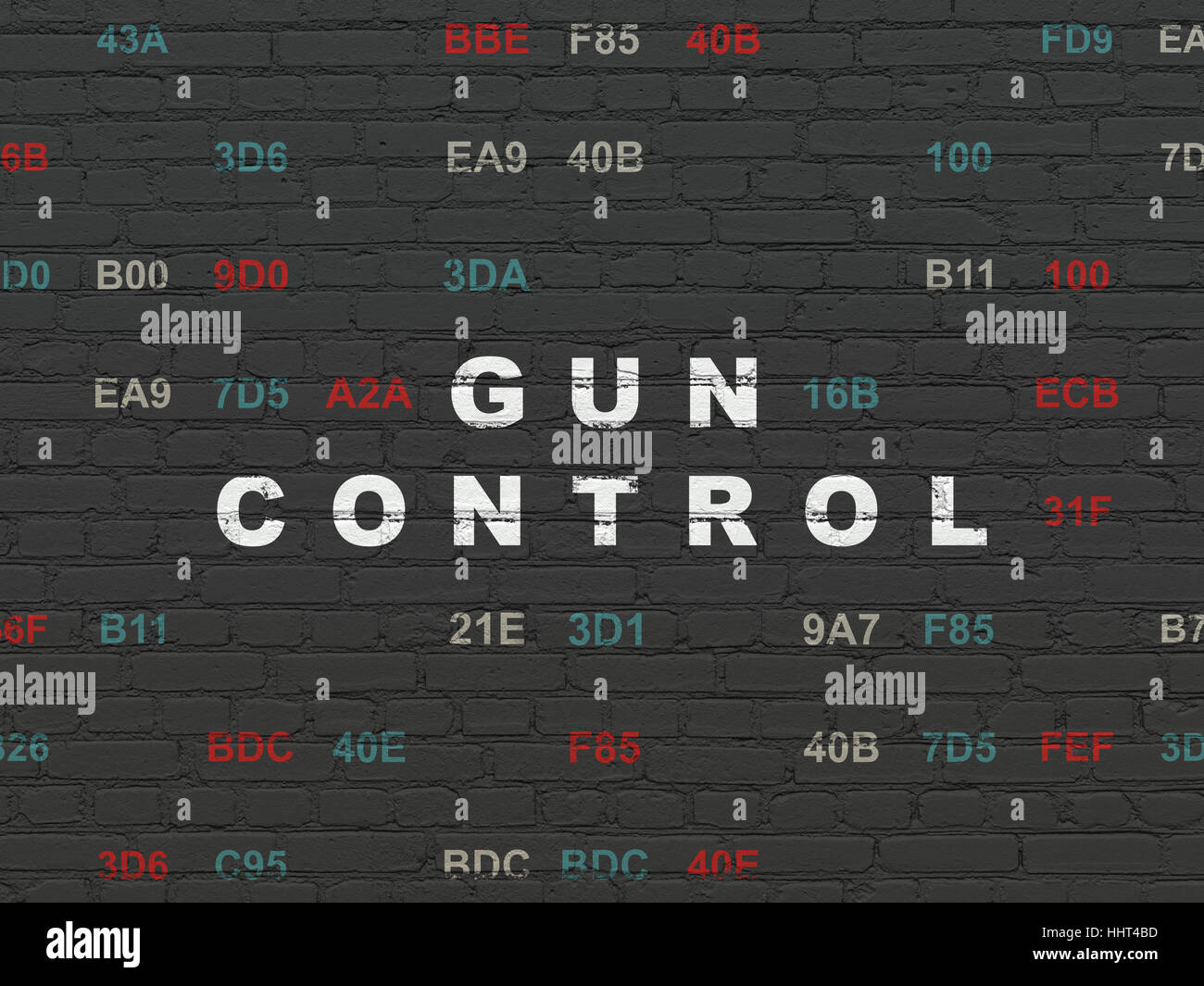 Security concept: Gun Control on wall background Stock Photo - Alamy