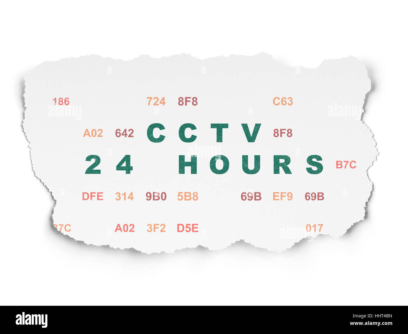 Privacy concept: CCTV 24 hours on Torn Paper background Stock Photo - Alamy