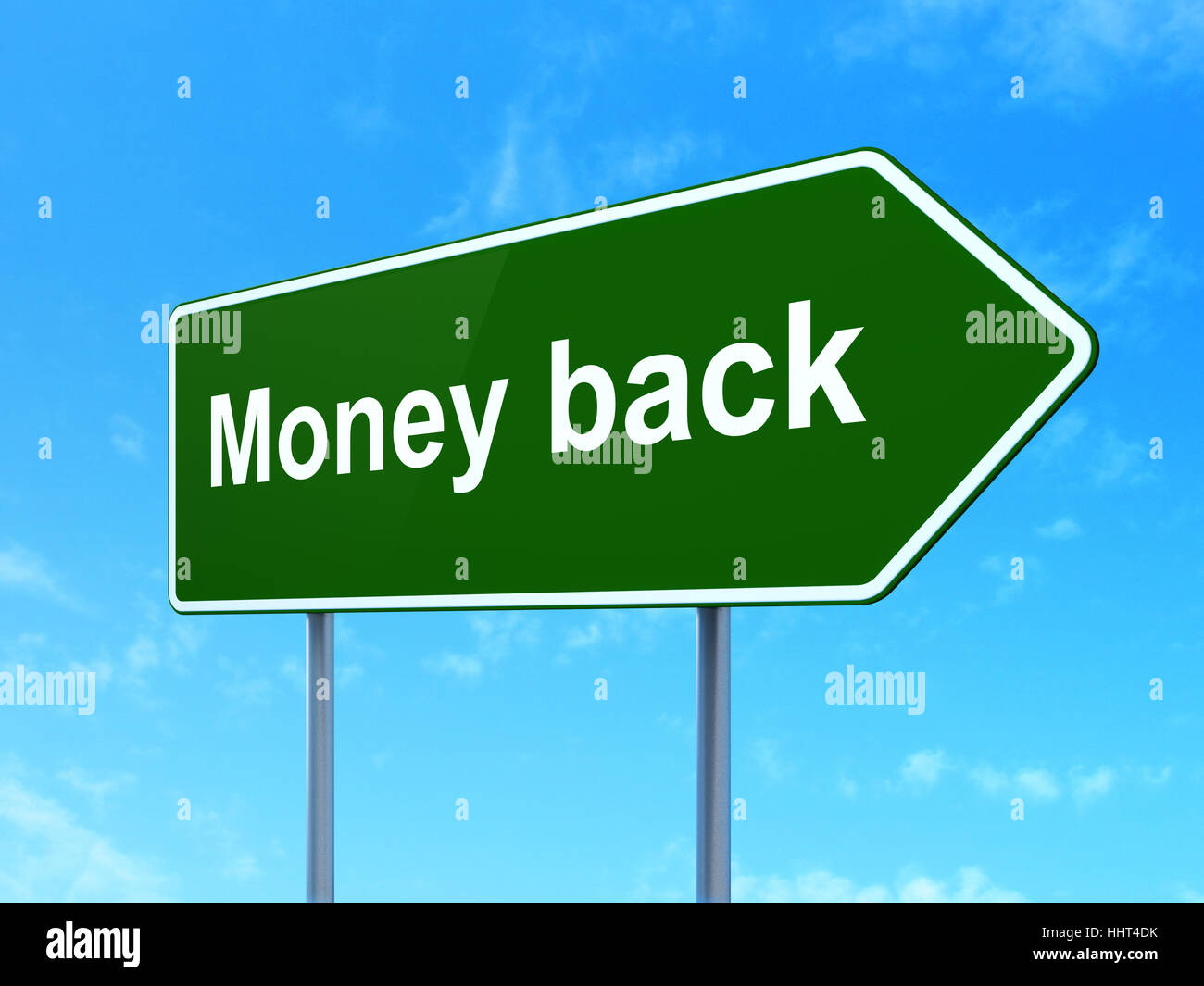Finance concept: Money Back on road sign background Stock Photo - Alamy