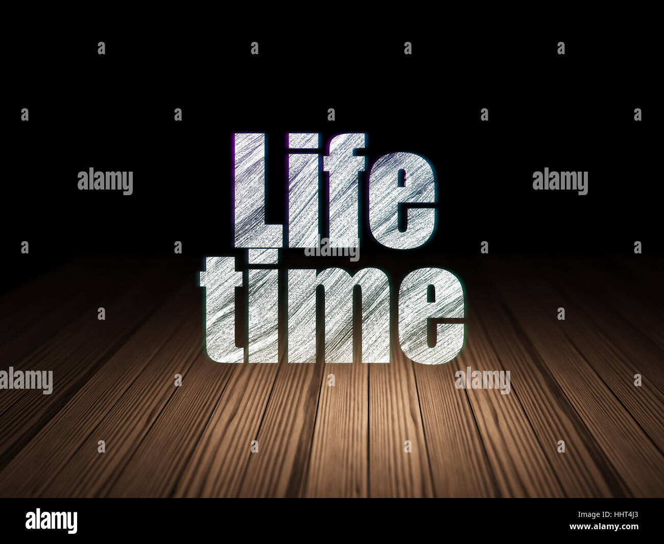 Timeline concept: Life Time in grunge dark room Stock Photo - Alamy