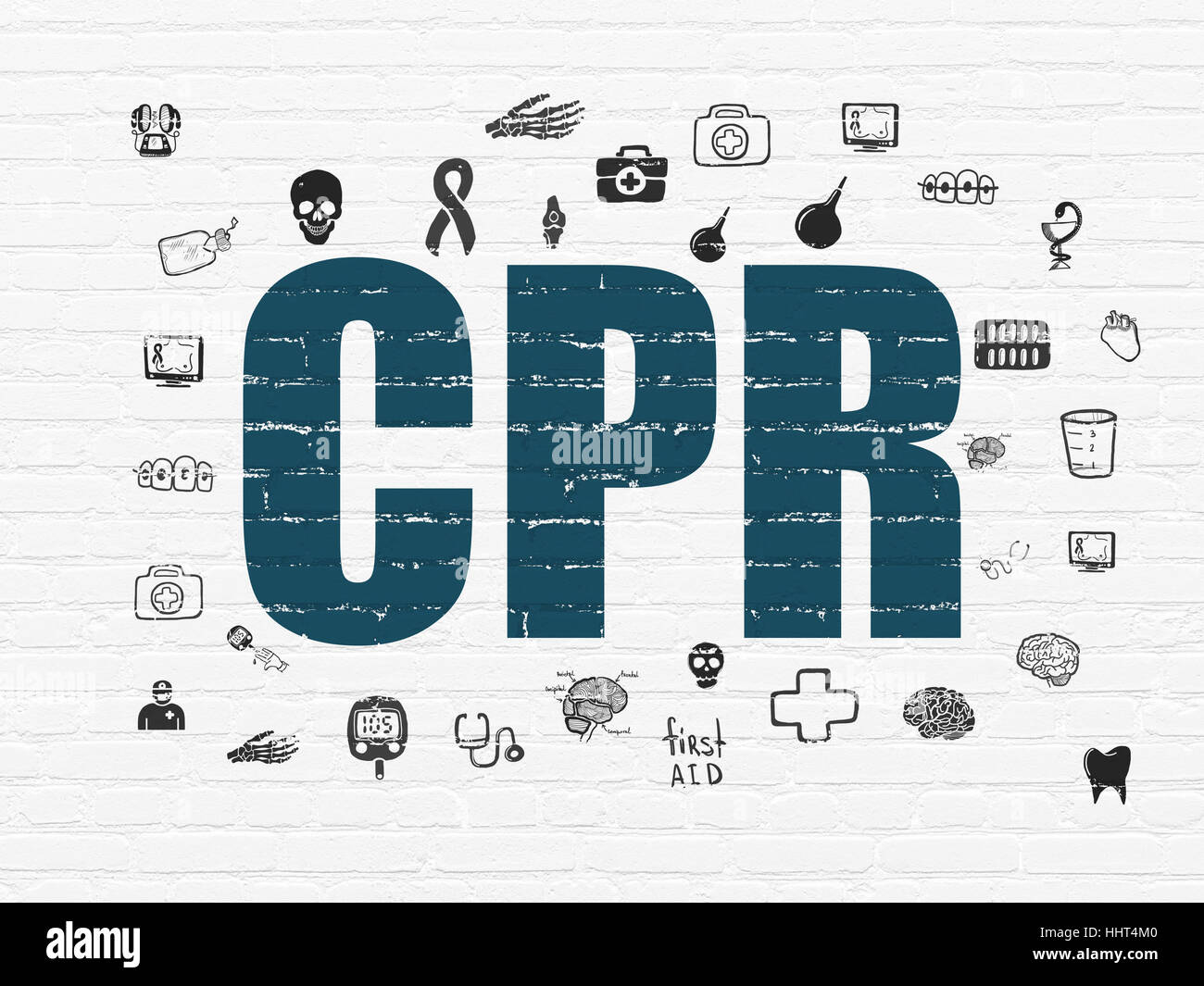 Health concept: CPR on wall background Stock Photo - Alamy