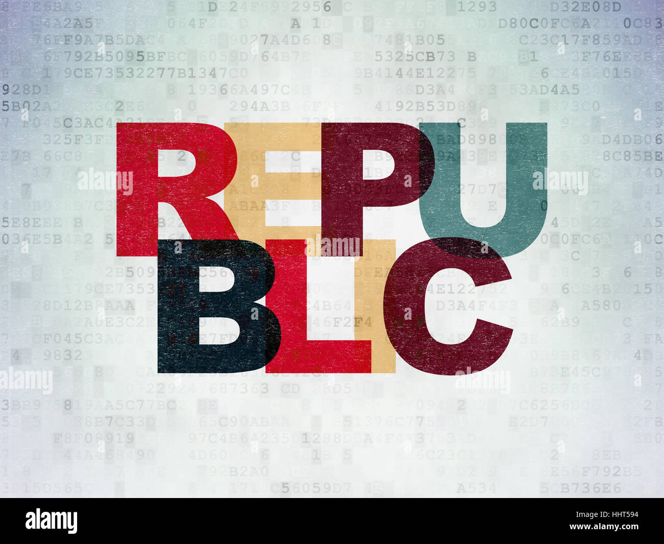 Political concept: Republic on Digital Data Paper background Stock ...