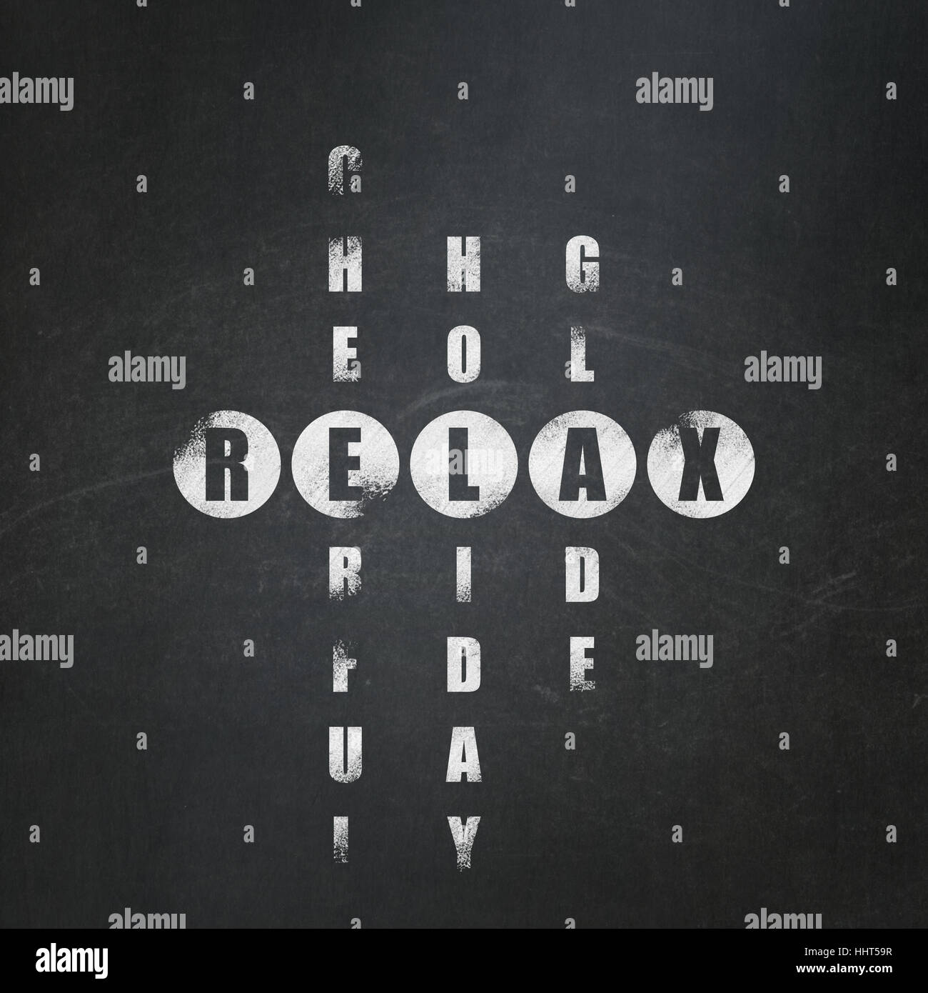 Holiday concept: Relax in Crossword Puzzle Stock Photo - Alamy