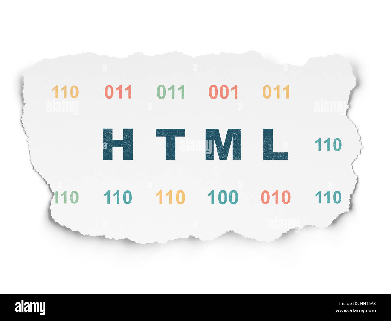Database concept: Html on Torn Paper background Stock Photo - Alamy