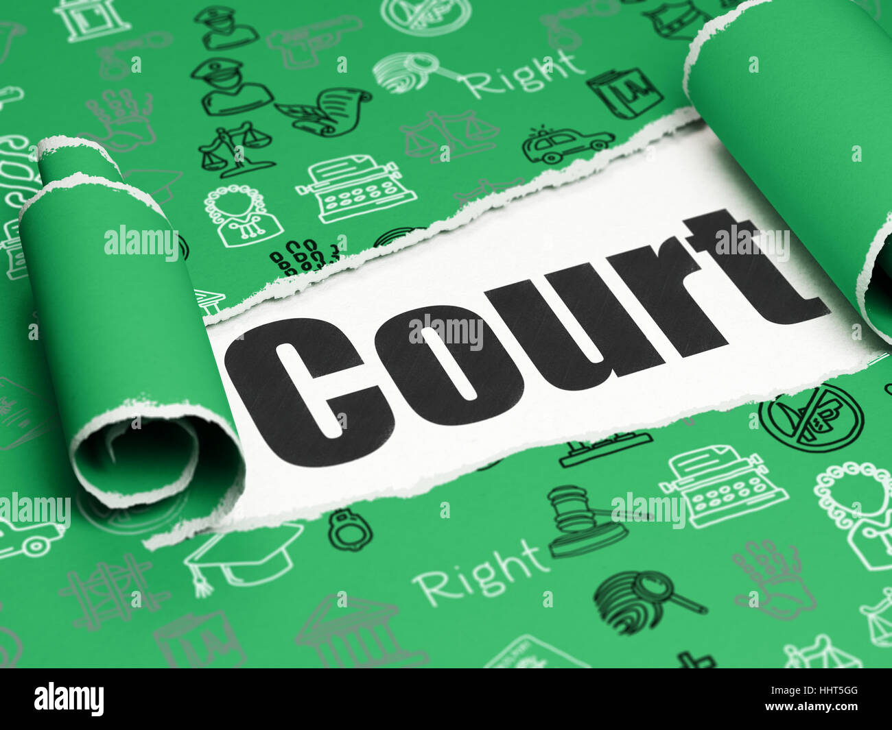 Law concept: black text Court under the piece of torn paper Stock Photo ...
