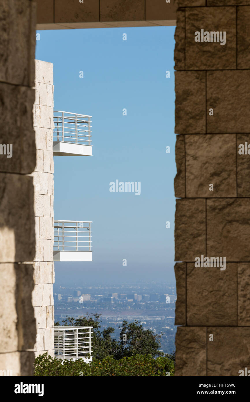 View overlooking Los Angeles. The Getty Center. Aug, 2016. Los Angeles ...