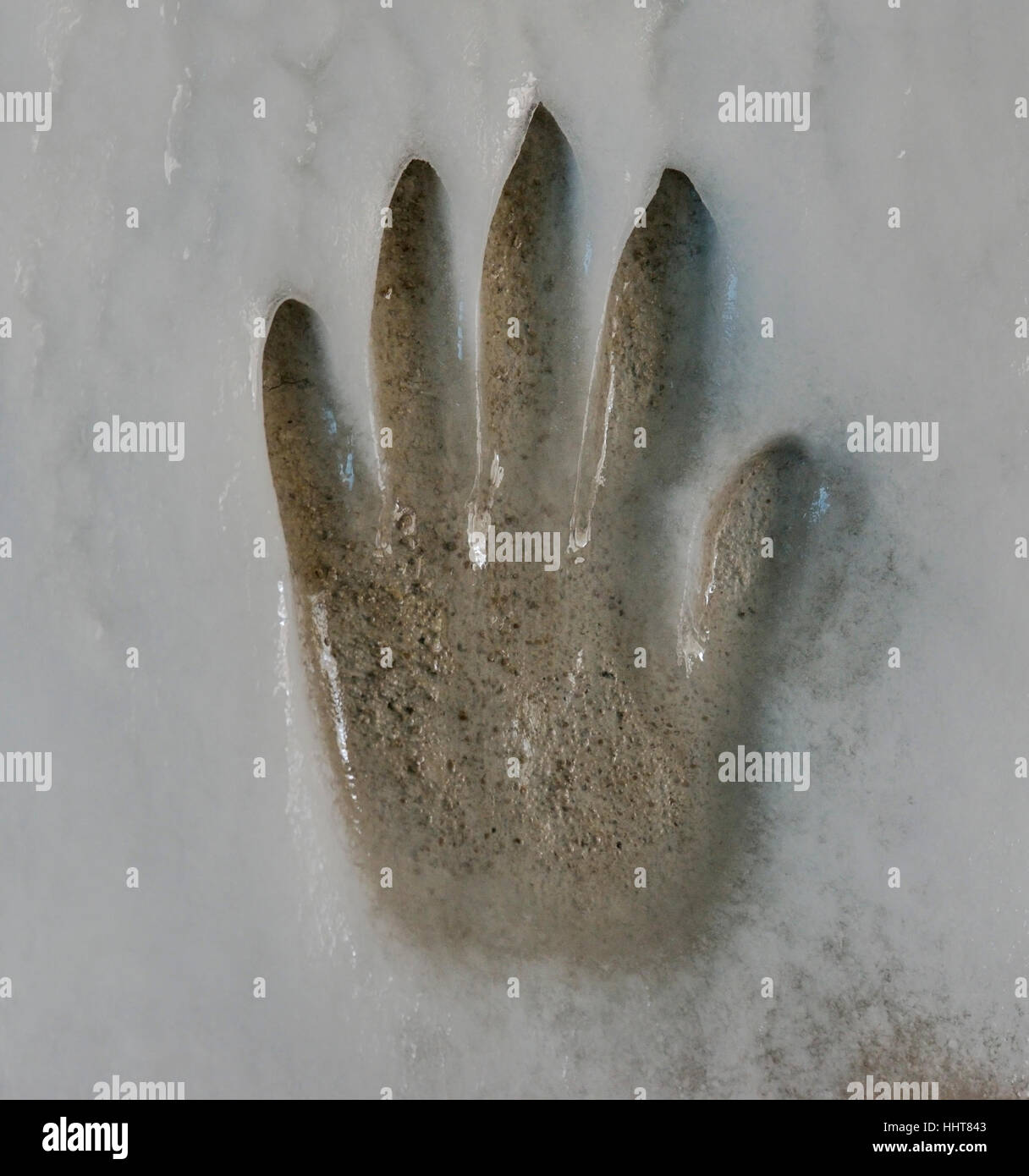 stone, cold, wall, frozen, print, hand, ice, closeup, stone, cold ...
