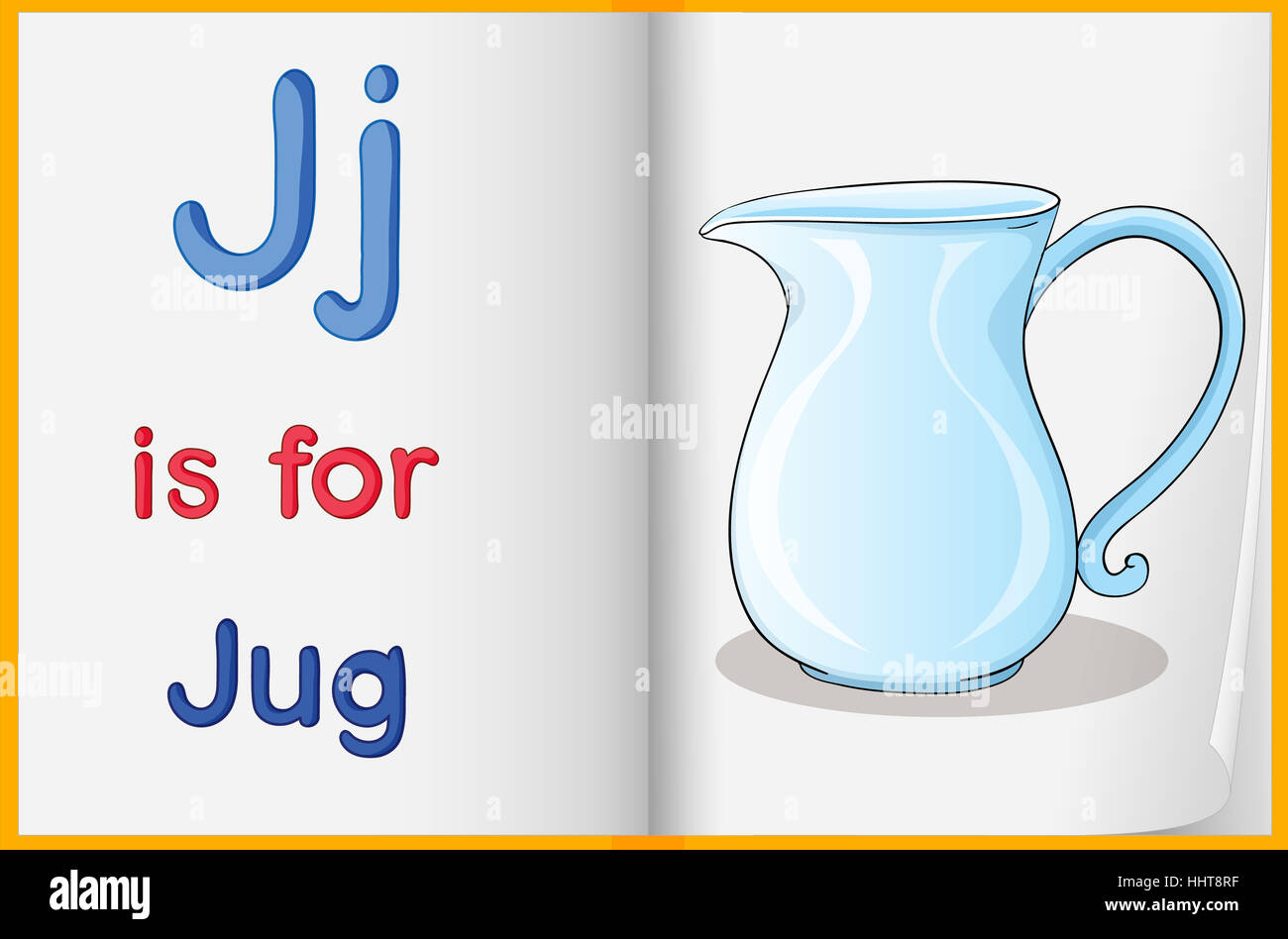 Illustrated letters and words worksheet Stock Photo - Alamy