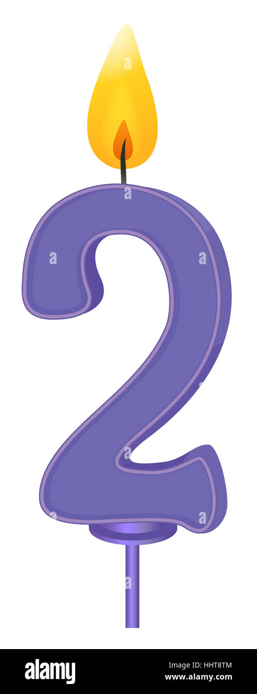 Number 2 birthday candle clipart hi-res stock photography and images ...
