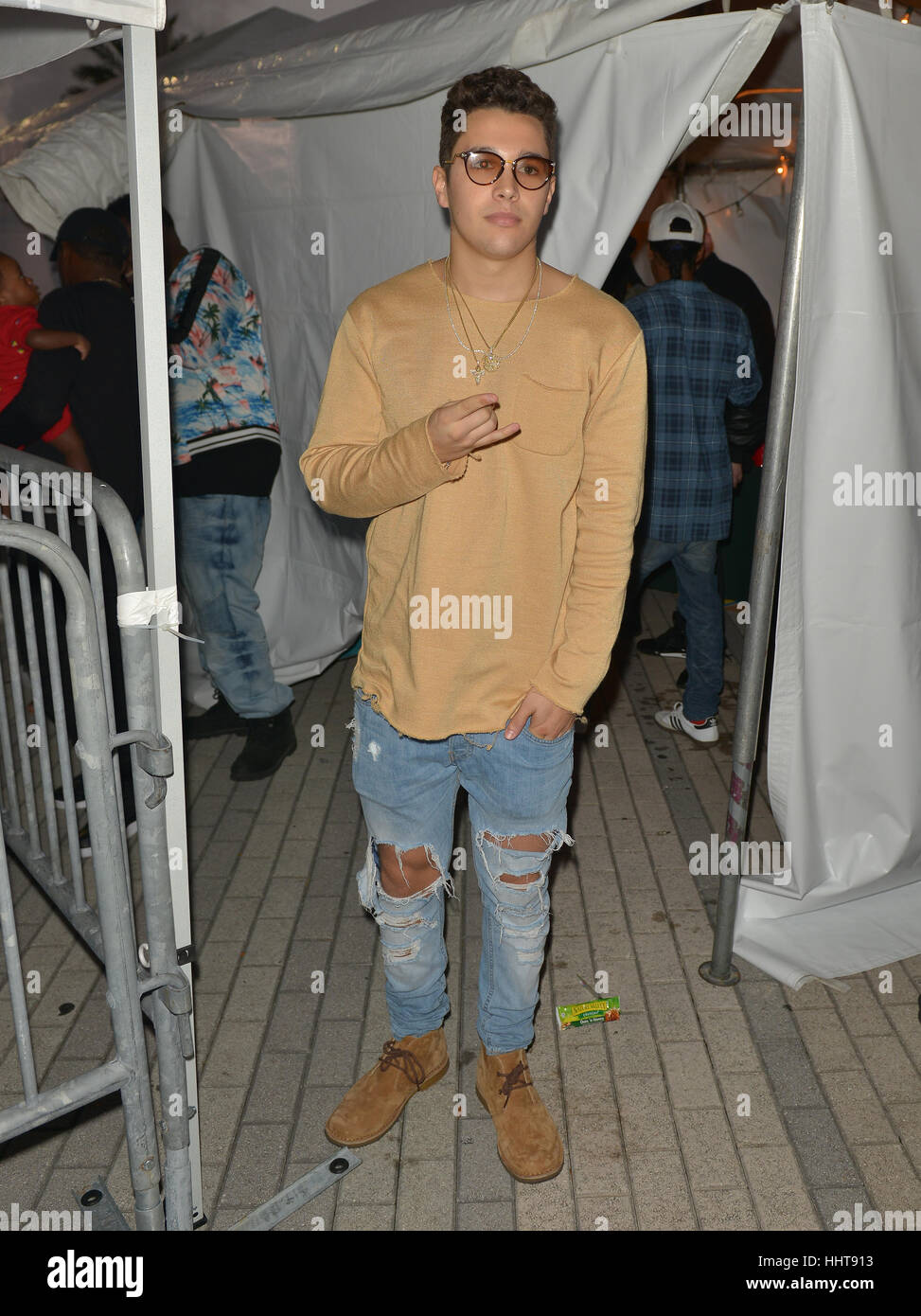 Austin Mahone attending the Y100's iHeartRadio Jingle Ball 2016 at the ...