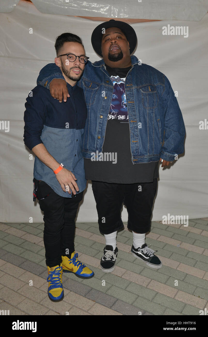 LunchMoney Lewis (right) attending the Y100's iHeartRadio Jingle Ball ...