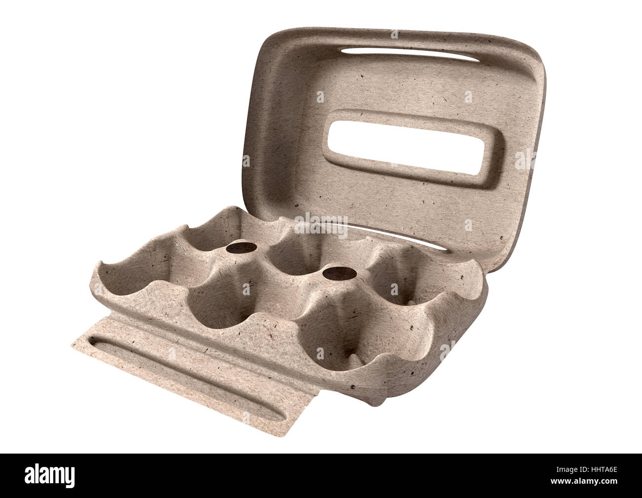 isolated, six, egg, box, boxes, empty, bundle, moulded, cardboard ...