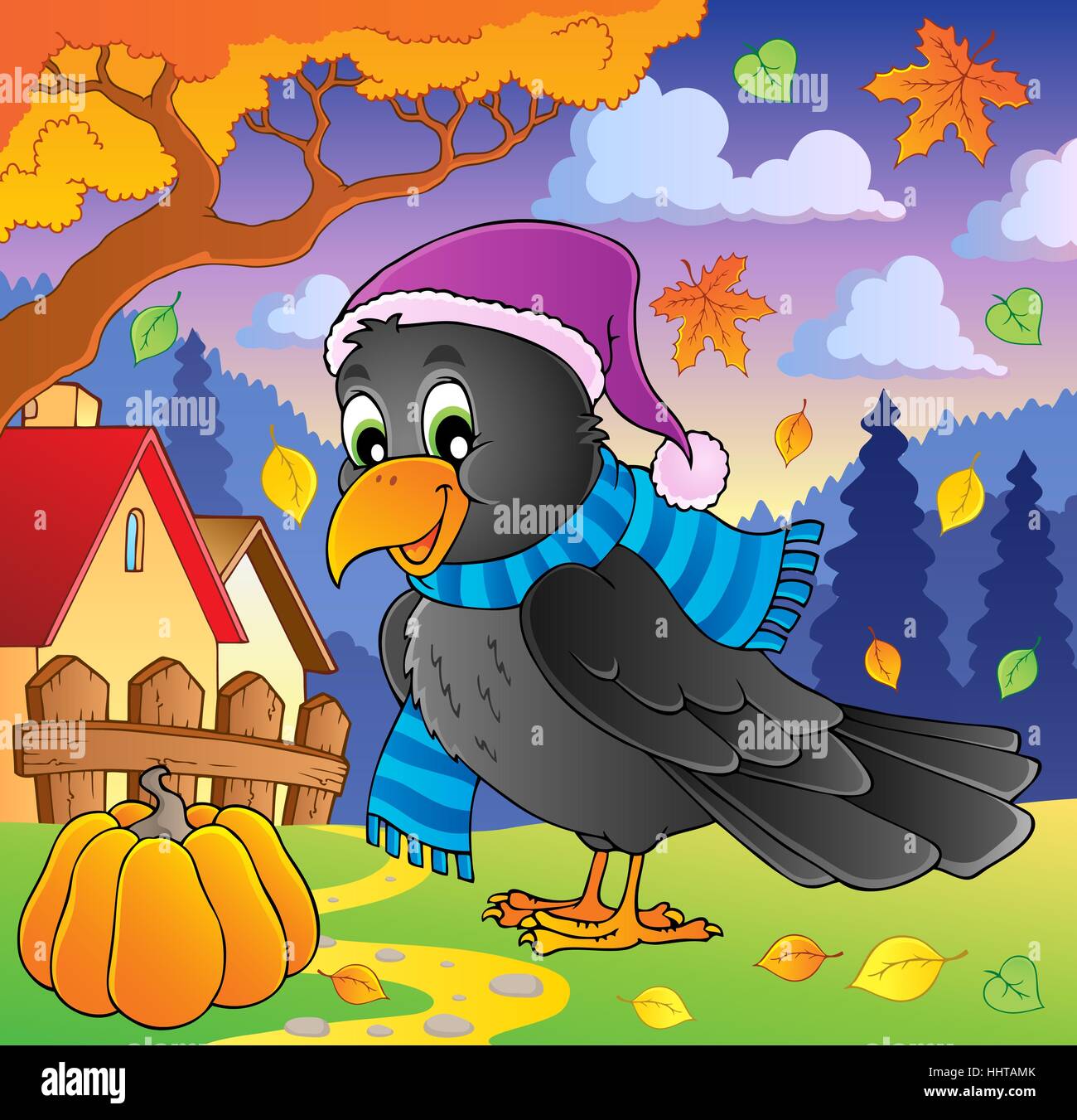 animal, bird, crow, raven, season, seasonal, fall, autumn, leaf, art ...