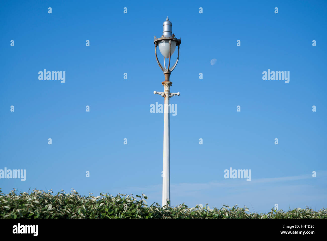 Regency lamp post and moon Stock Photo - Alamy