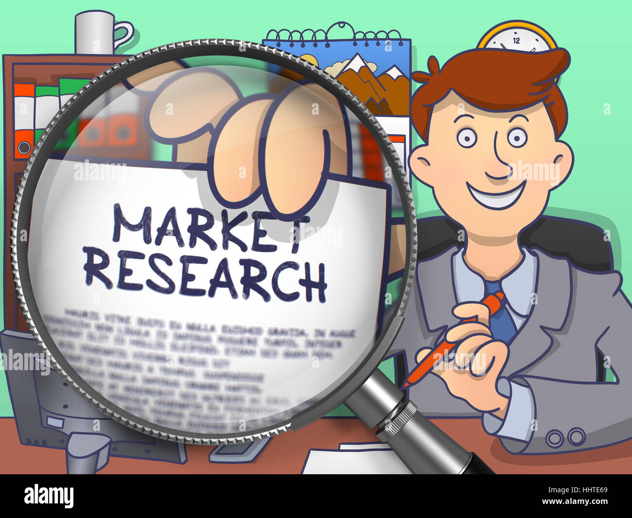 Market Research through Magnifying Glass. Doodle Concept Stock Photo ... Market Research through Magnifying Glass. Doodle Concept Stock Photo ...