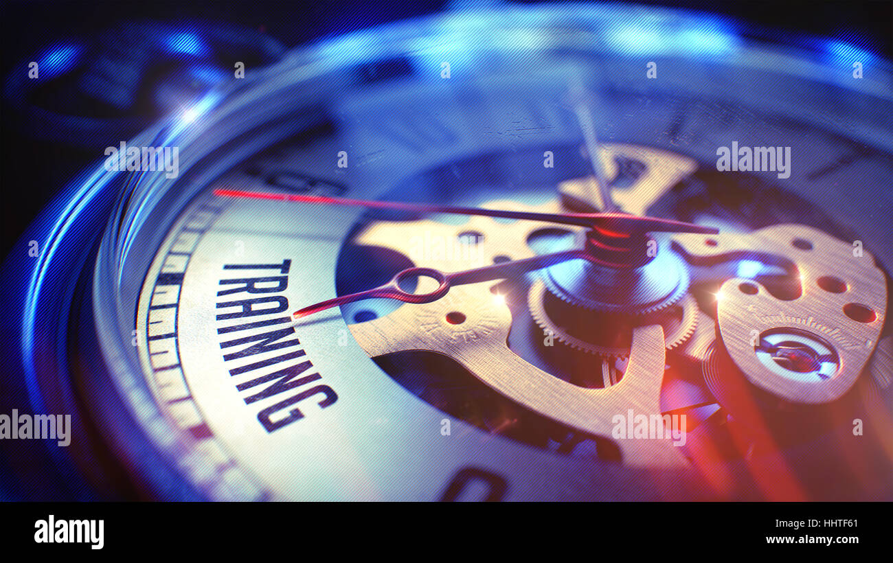 Training - Wording on Vintage Watch. 3D Illustration Stock Photo - Alamy