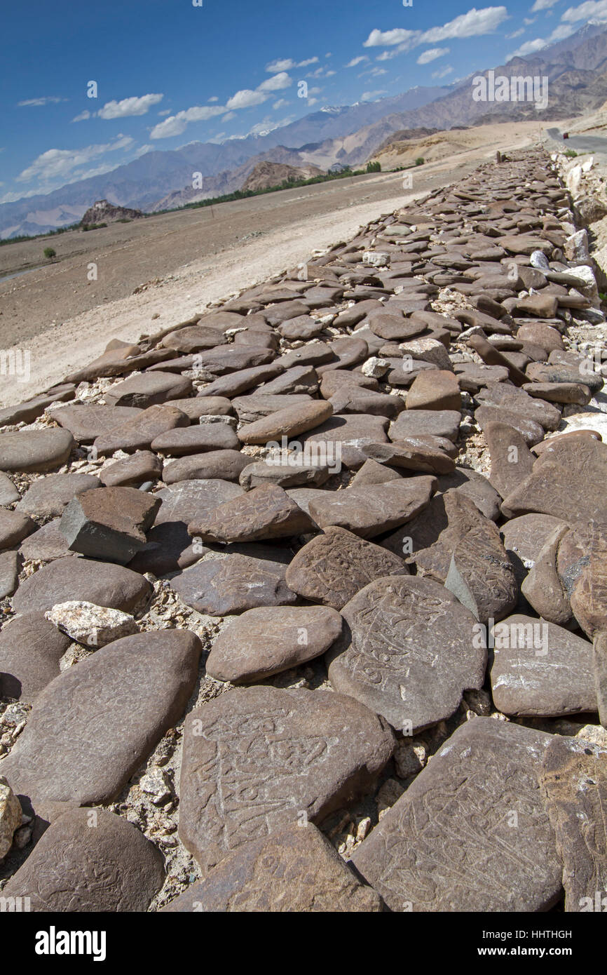 holy mani stones in ladakh,india Stock Photo - Alamy