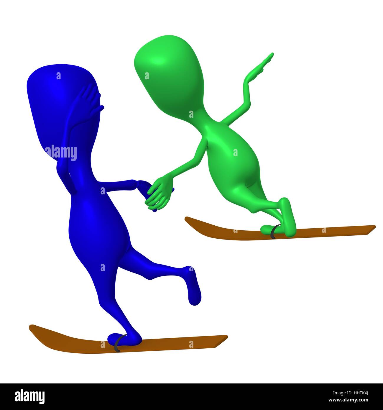 Side view puppets glide on one ski both hi-res stock photography and ...
