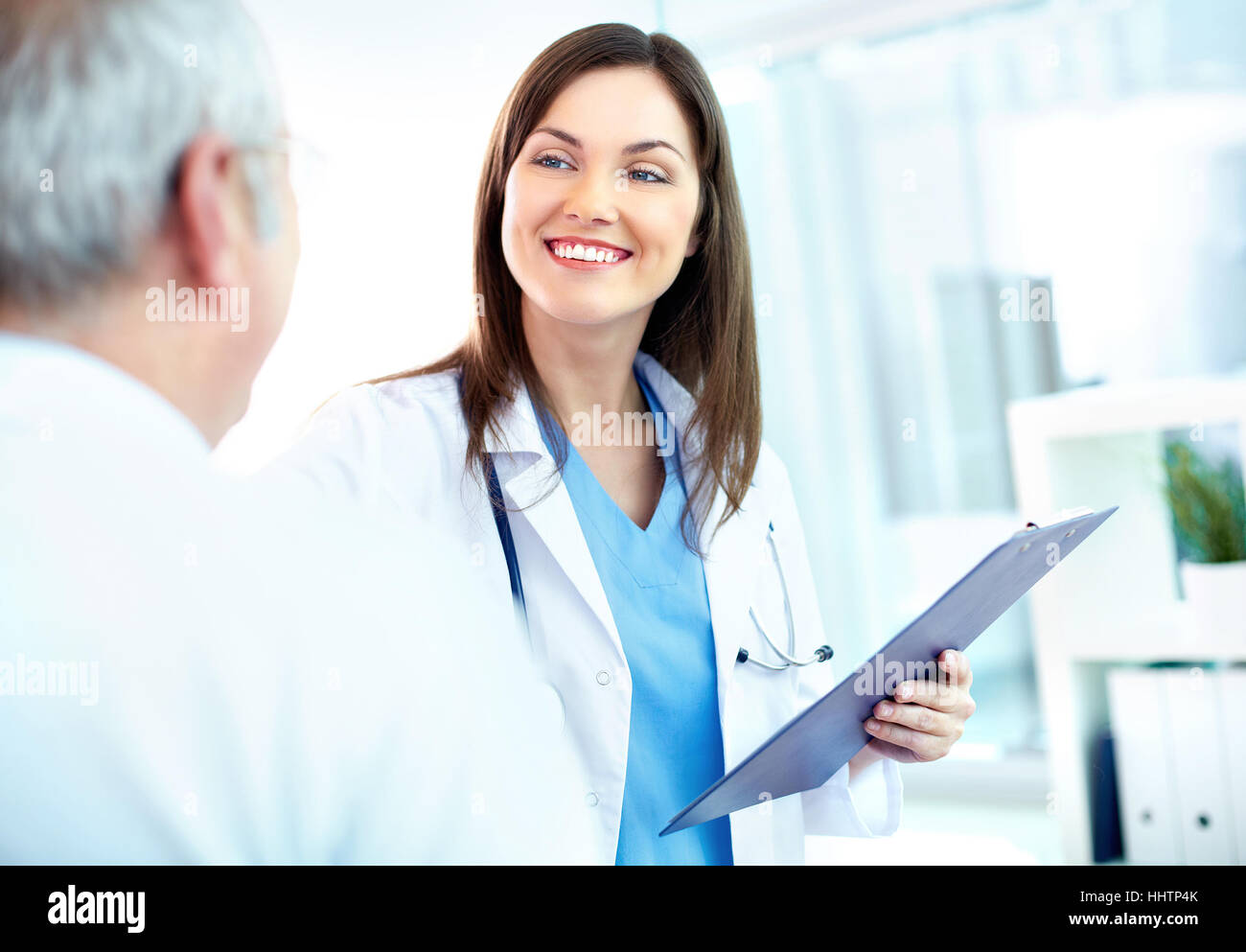 doctor, physician, medic, medical practicioner, woman, blue, humans ...