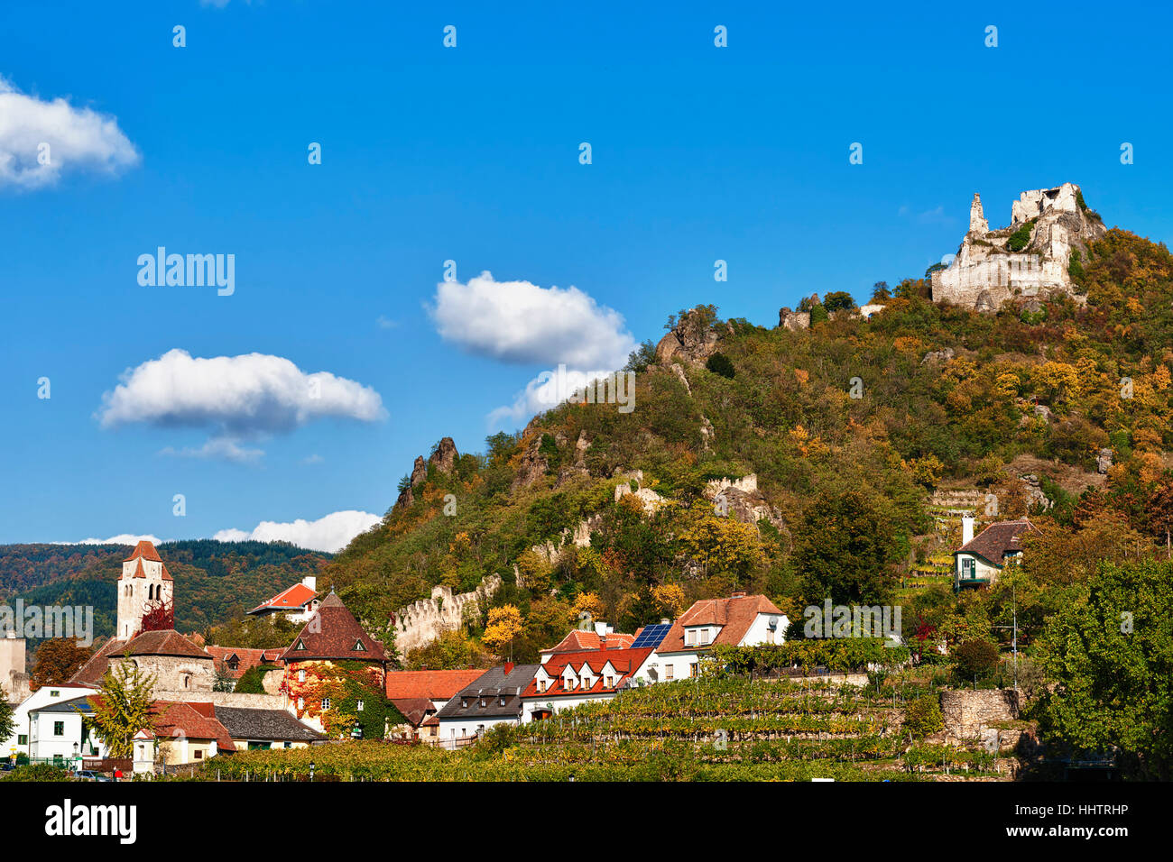 drnstein with ruin Stock Photo - Alamy