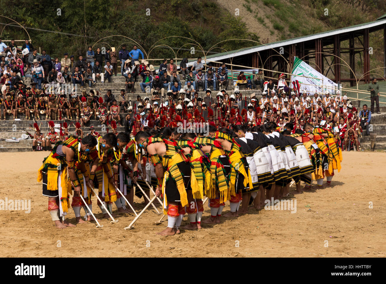 Members of the Angami tribe perform Nyokro Kevu khwe folk dance at ...