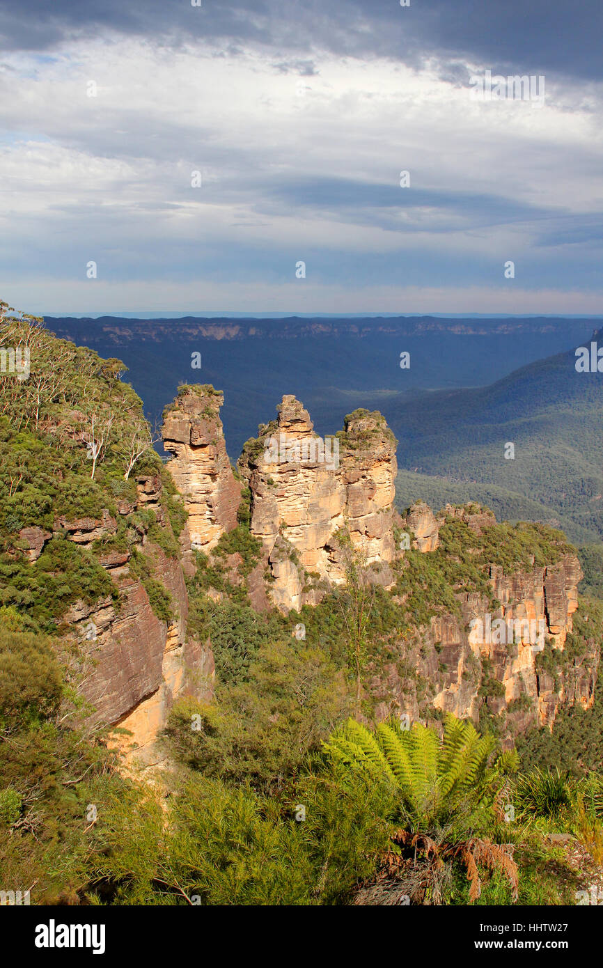 stone, formation, rock, three, cliff, sisters, design, shaping, shape ...