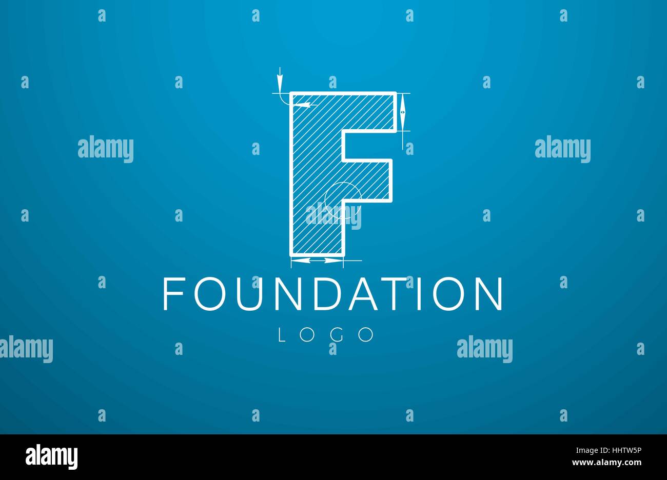 logo template letter F in the style of a technical drawing. sign design ...