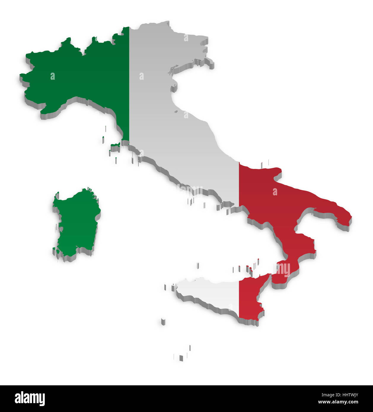Green italy map region 3d hi-res stock photography and images - Alamy