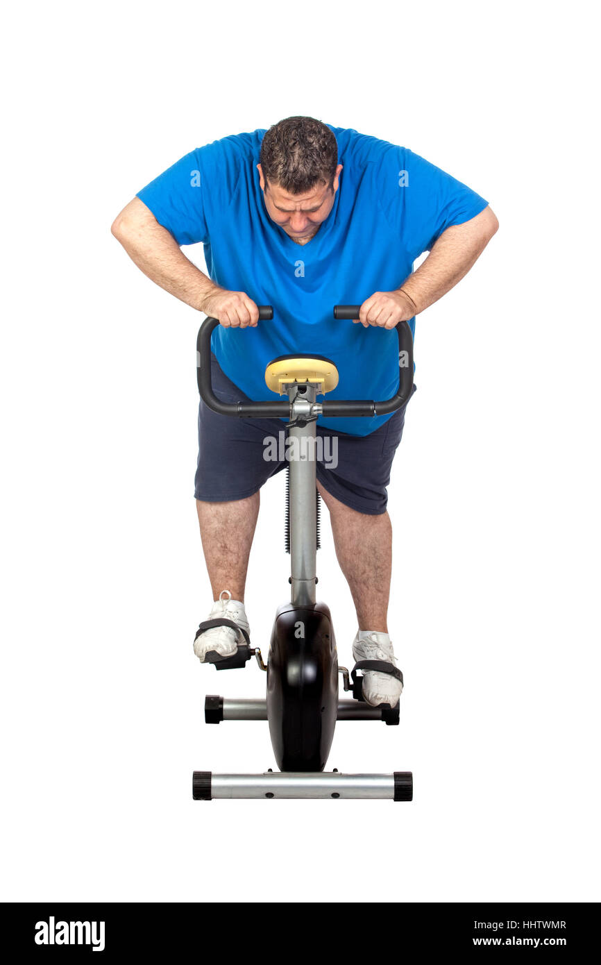 Obese man cycling hi-res stock photography and images - Alamy