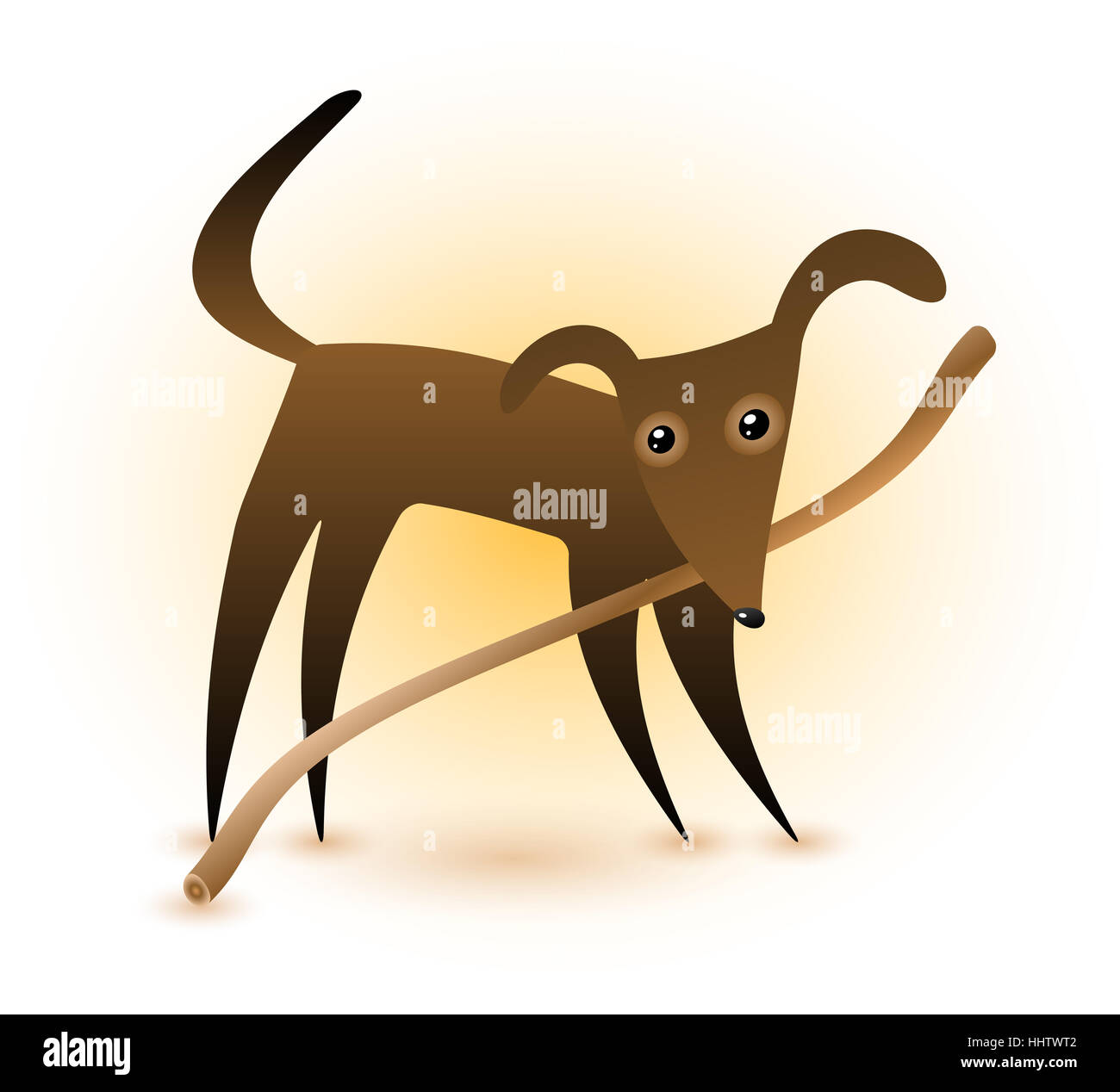 dog & stick Stock Photo - Alamy