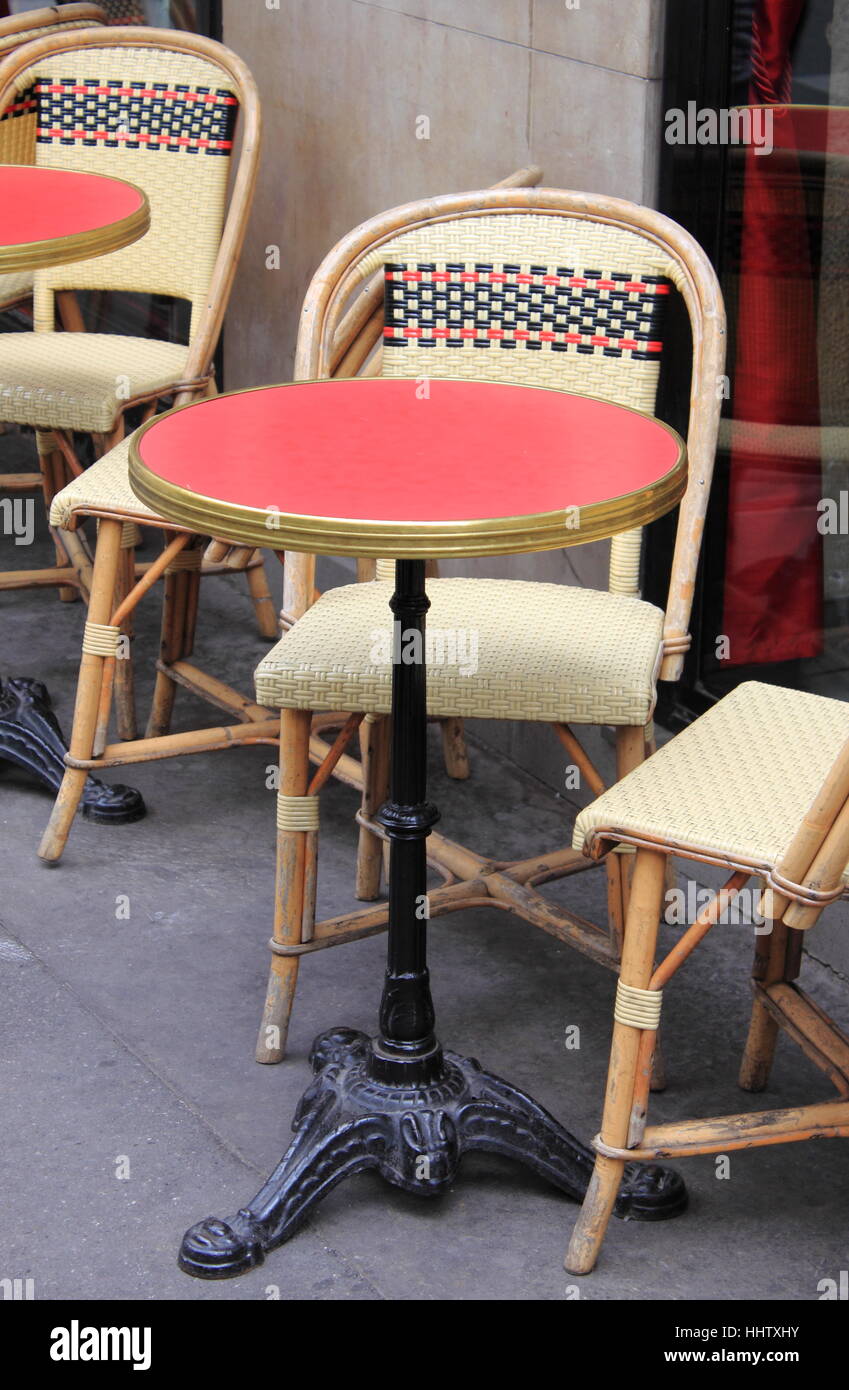 Table in a typical parisian cafe in Paris, France Stock Photo - Alamy