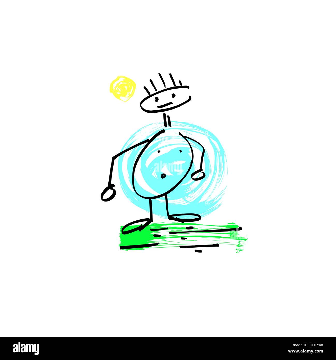 sketch doodle human stick figure fat man Stock Vector Image & Art - Alamy