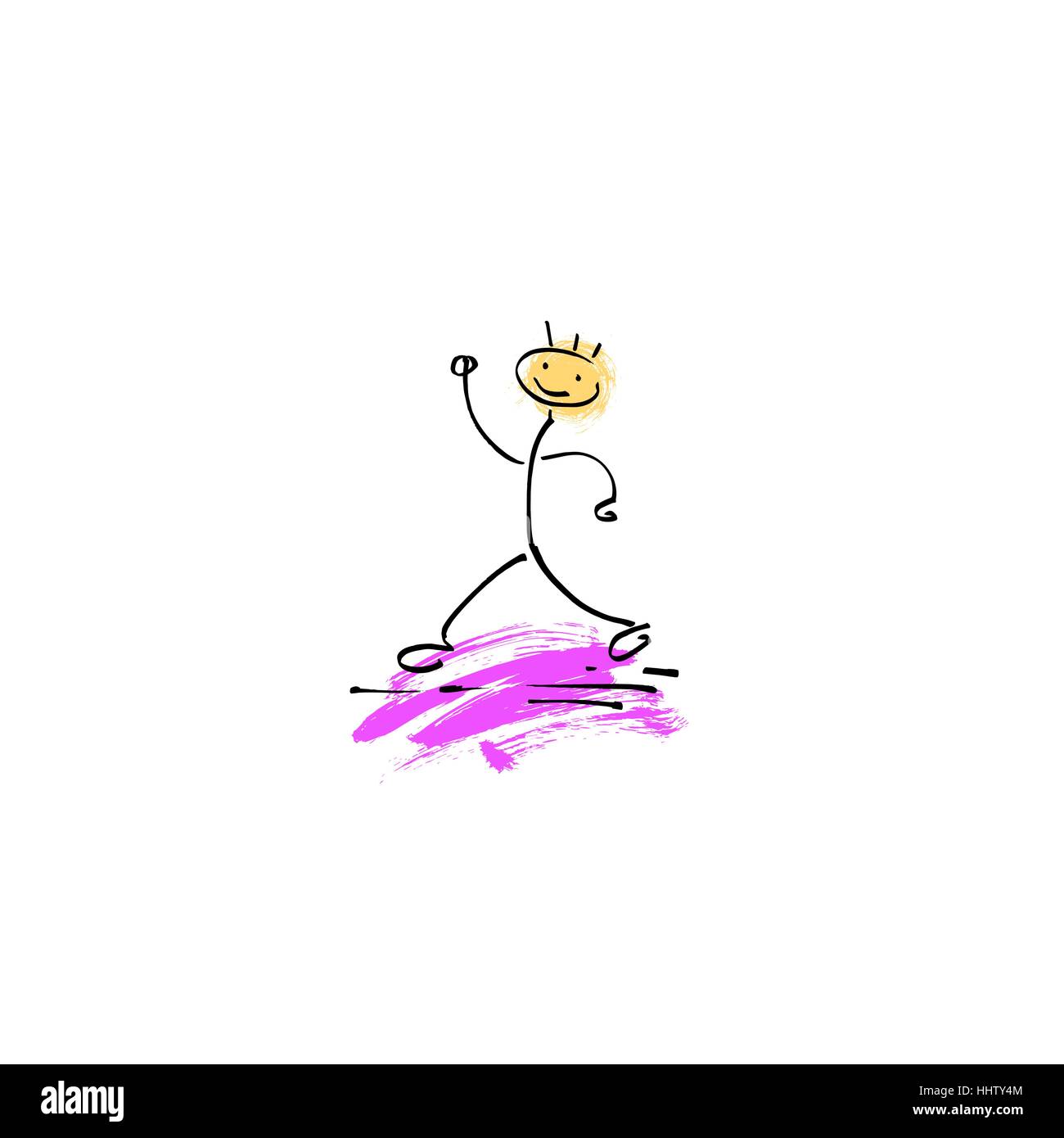 hand drawing sketch doodle human stick figure running man Stock Vector ...