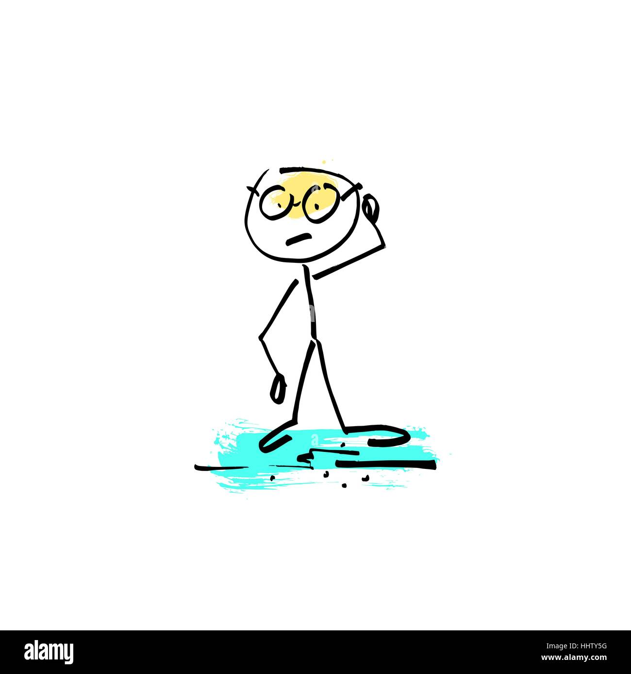 drawing sketch doodle human stick figure intellectual Stock Vector ...