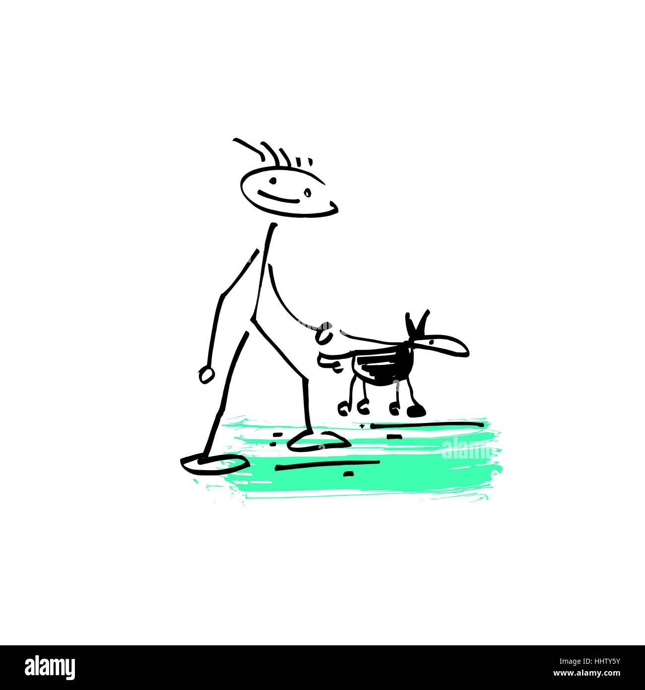 Domestic animal human friendship Stock Vector Images - Alamy