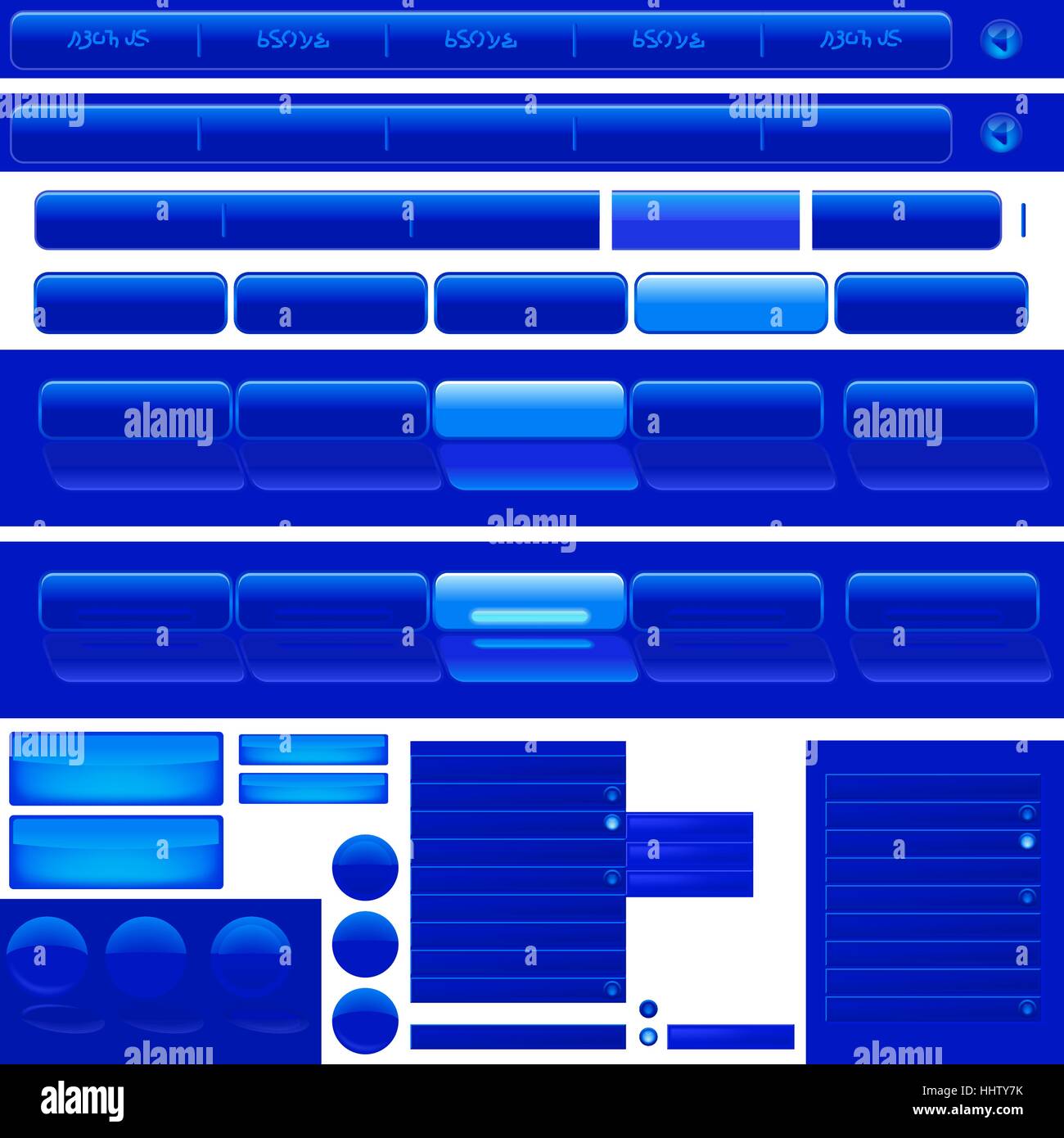 Blue Web Navigation Menu And Buttons Stock Vector Image & Art - Alamy