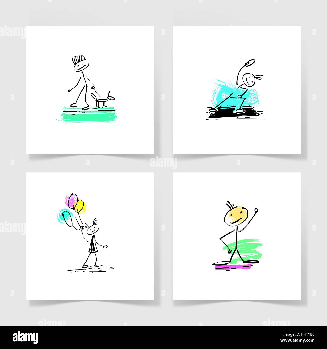 Cartoon vector doodle stickman woman hi-res stock photography and ...