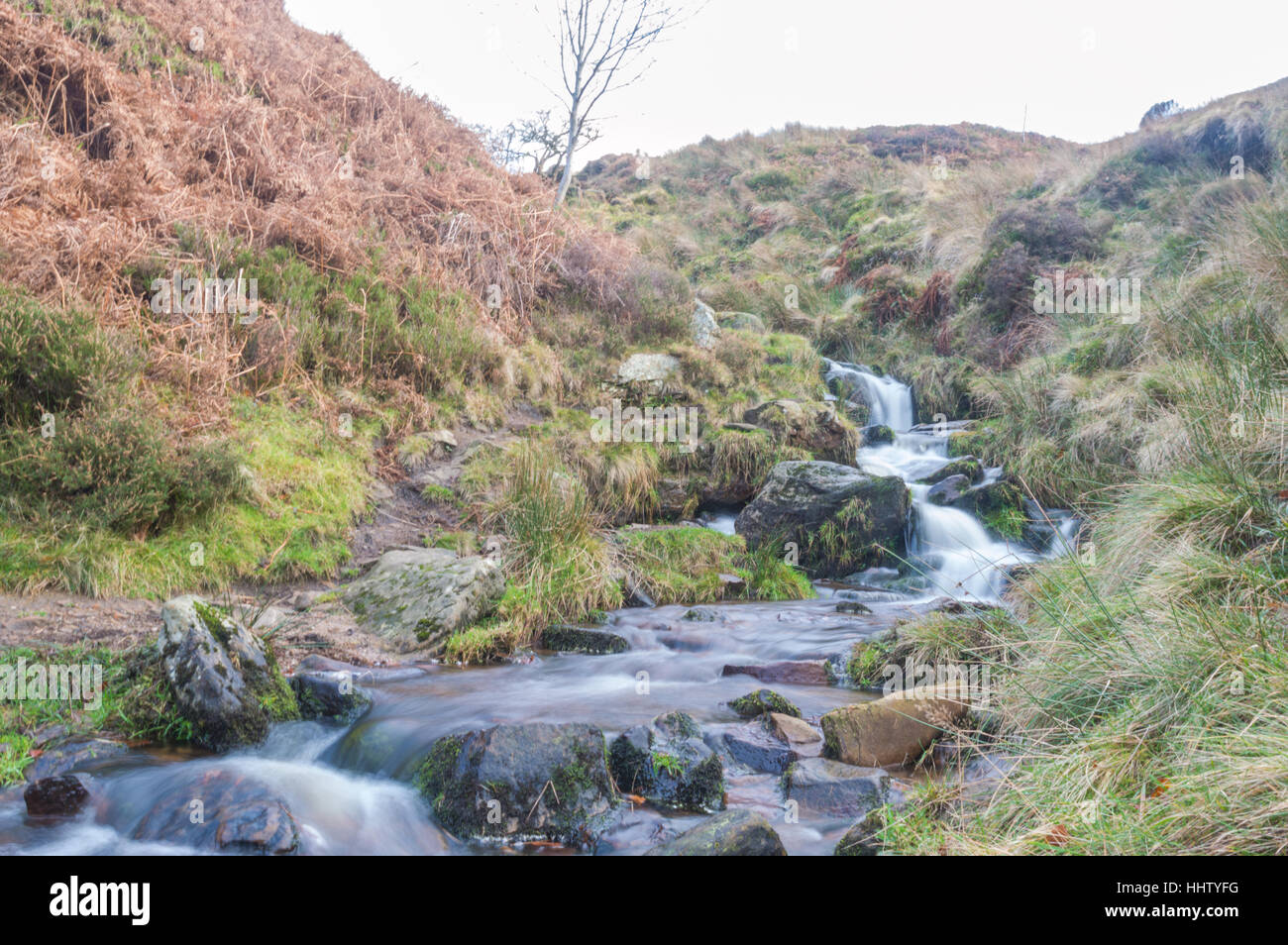Valley Stream and Waterfall Stock Photo - Alamy