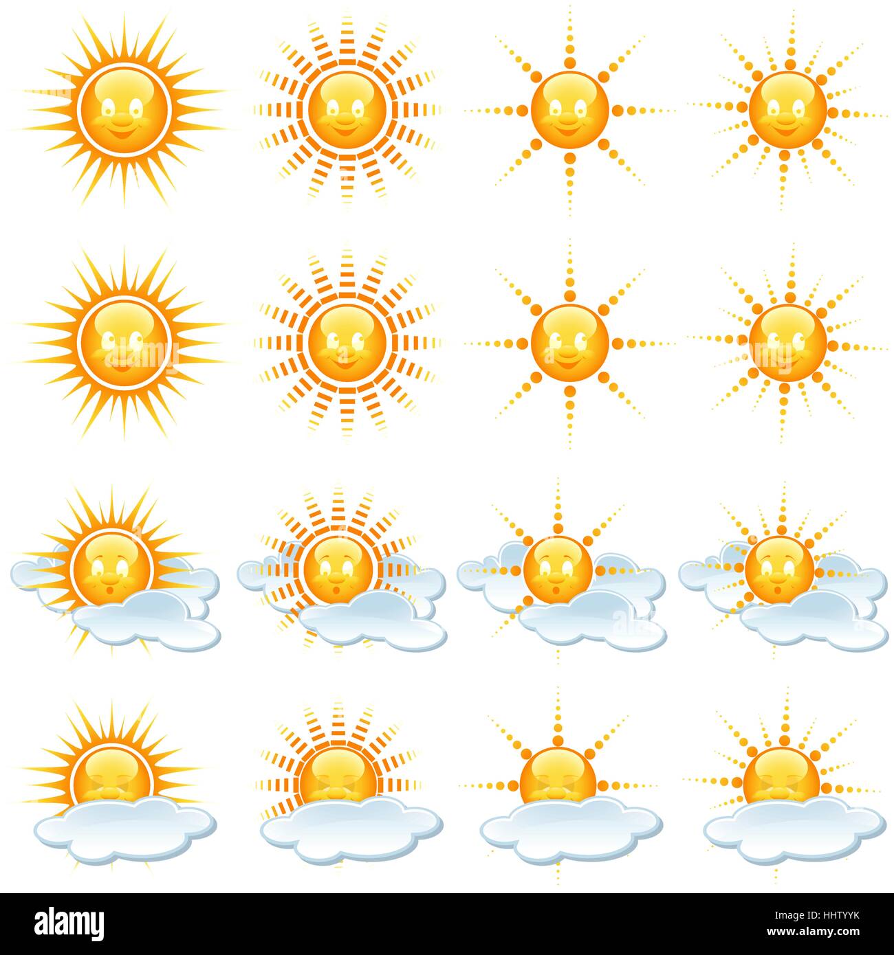 Sun And Weather Icons Set Stock Vector Image & Art - Alamy