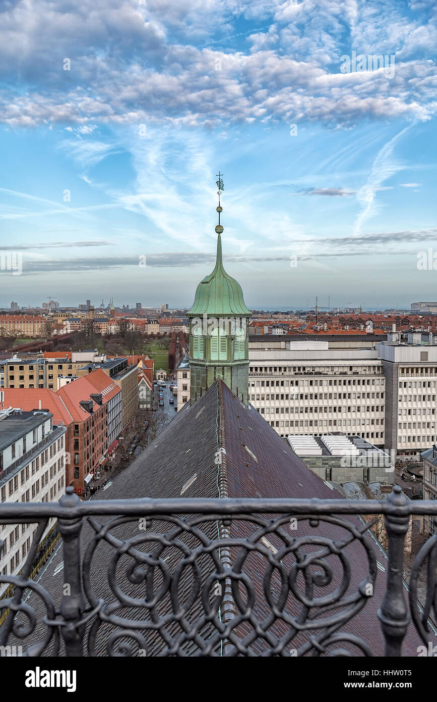 Cityscape of the city from the observation deck at the Round tower ...