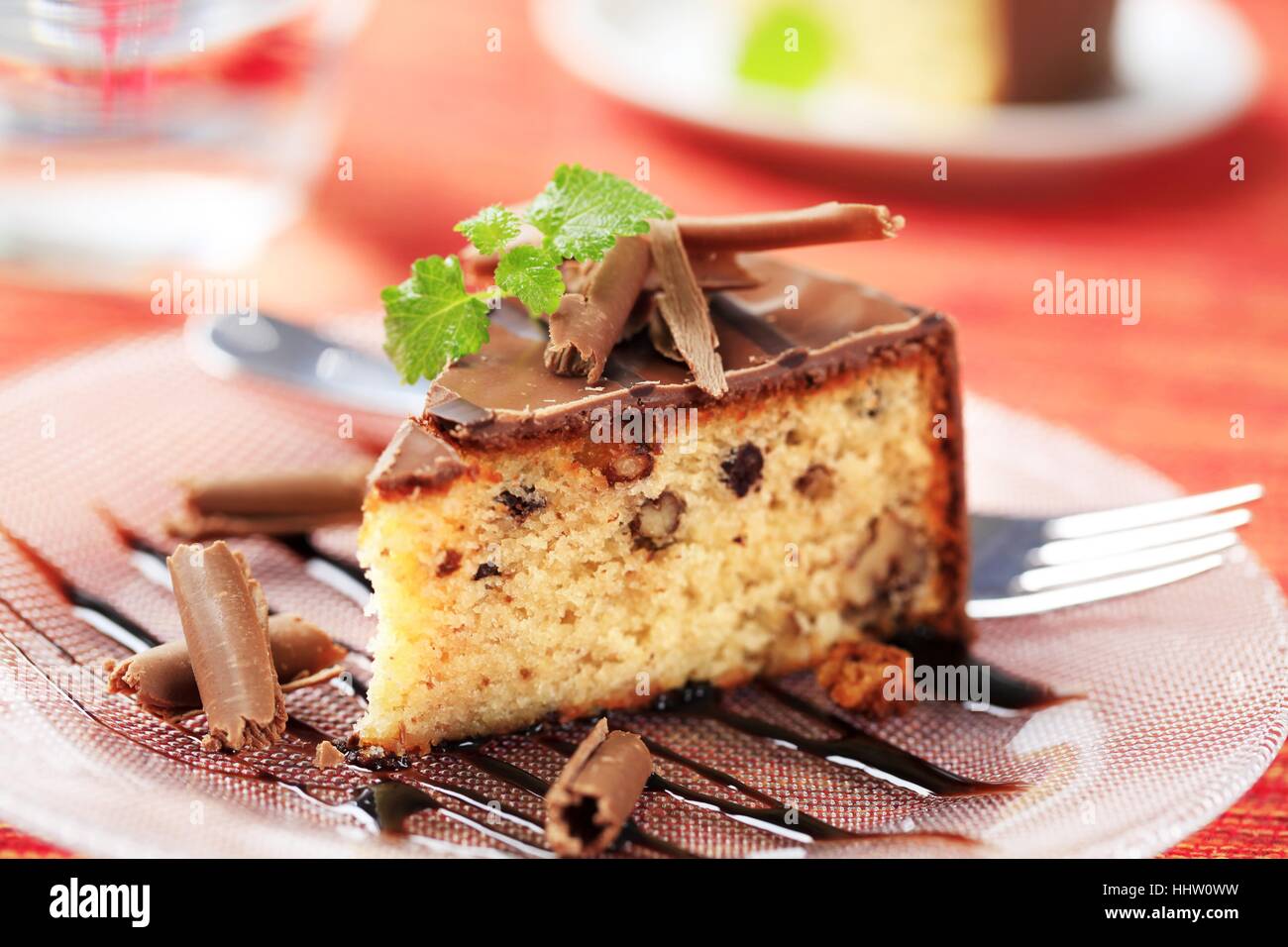 sweet, closeup, cake, pie, cakes, sauce, nut, walnut, piece, section ...