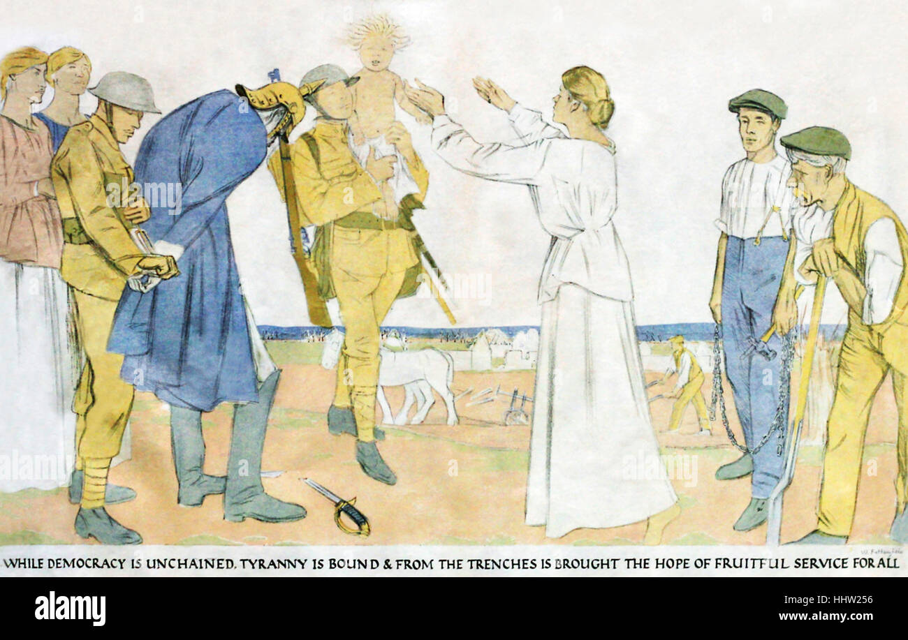The Triumph of Democracy by William Rothenstein, 1917. Caption reads ...