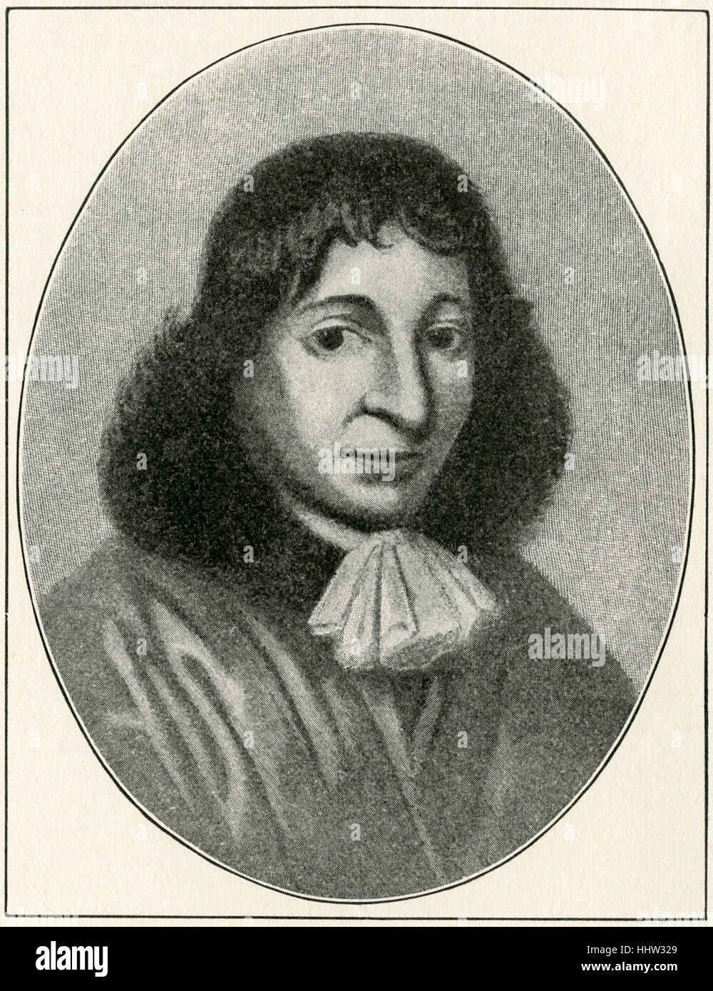Benedict (Baruch) Spinoza, portrait. Dutch philosopher 1632-1677 Stock ...