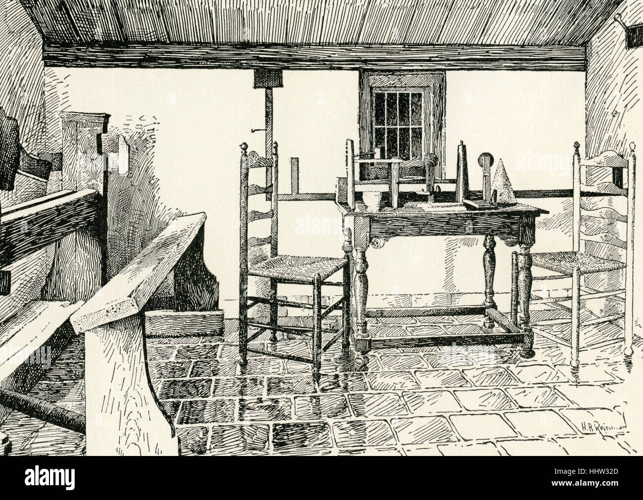 Benedict (Baruch) Spinoza, . Dutch philosopher .1632-1677. Workroom at ...