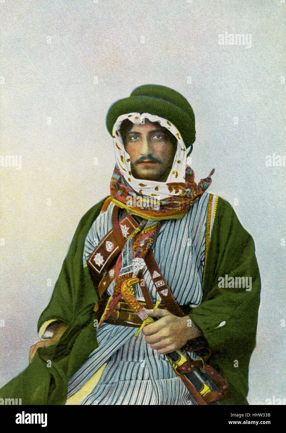 Bedouin with decorated dagger Stock Photo - Alamy