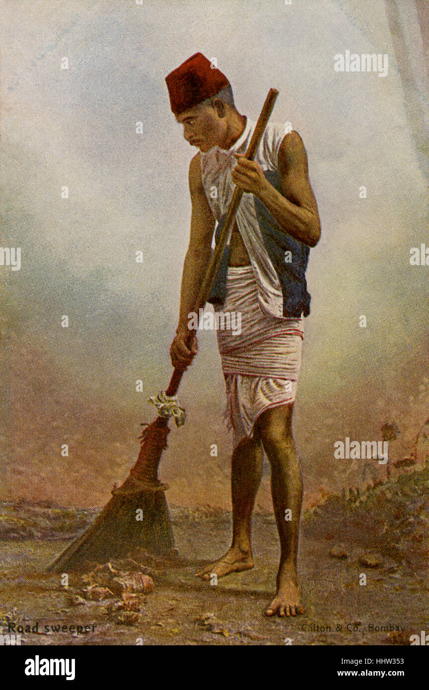 Indian road sweeper hi-res stock photography and images - Alamy