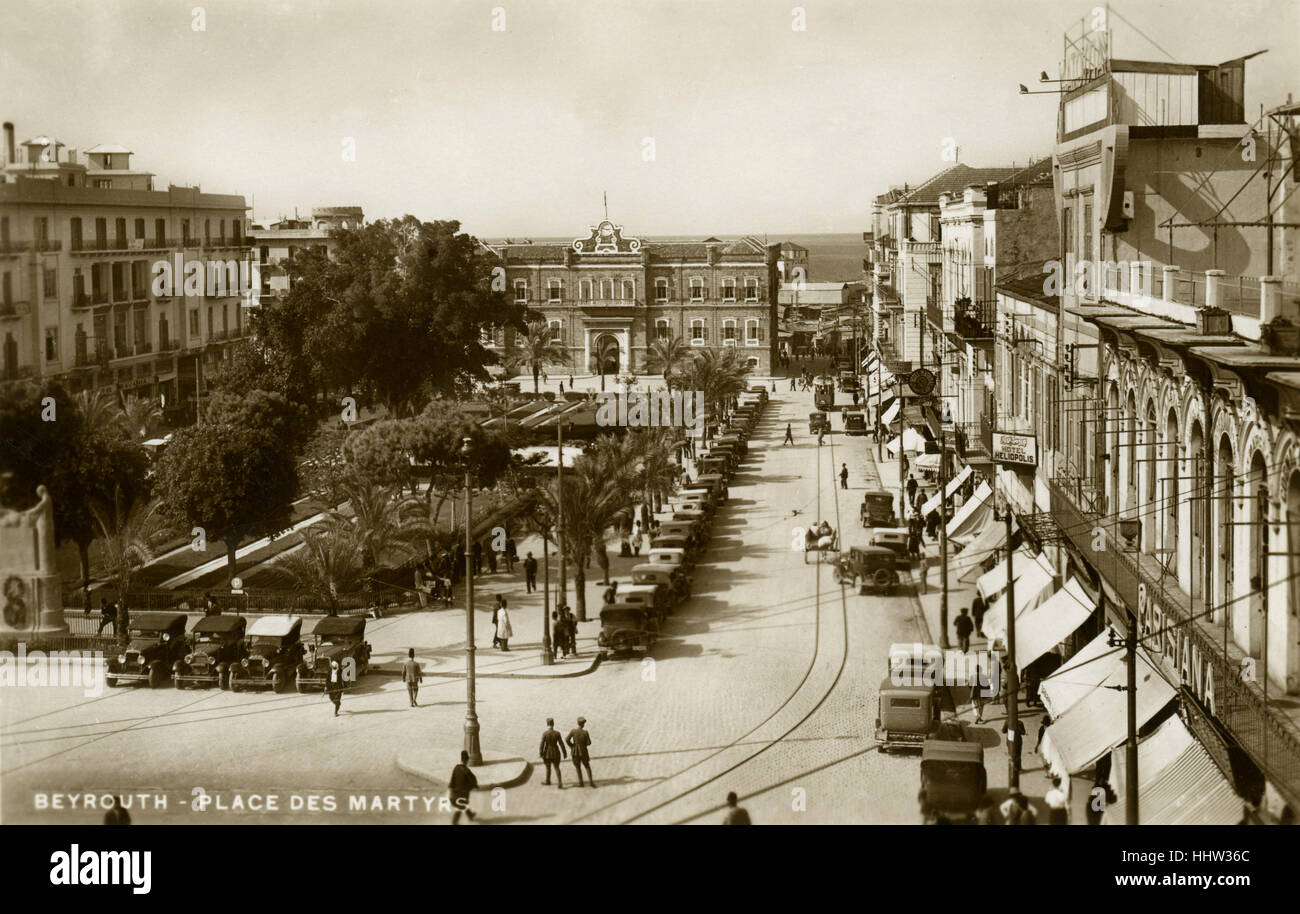 Martyr's Square, Beirut, Lebanon. Early 20th century postcard Stock ...