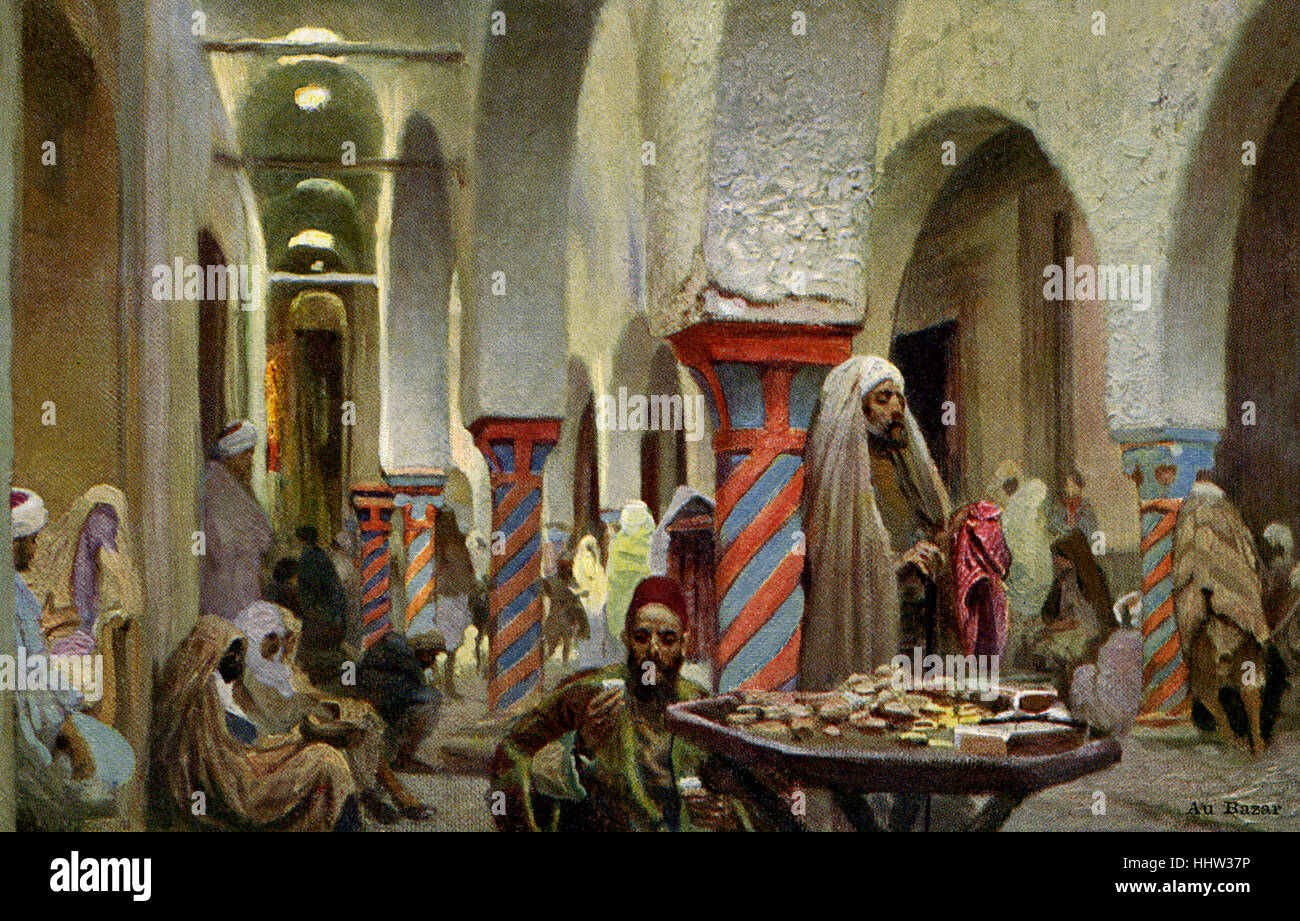 Street scene, Egypt. Early 20th century postcard Stock Photo - Alamy