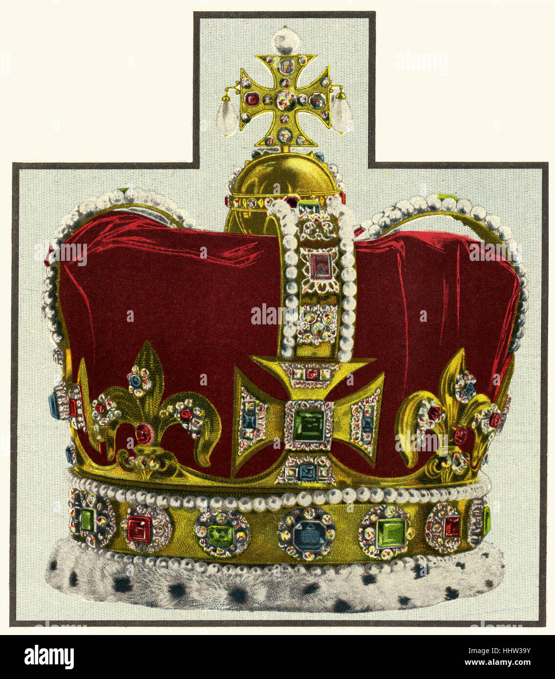 Crown of King Edward VII, from coronation album 1902 Stock Photo - Alamy