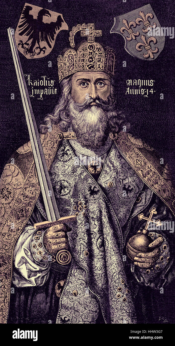 Charlemagne / Charles the Great, 748 - 814 AD, King of the Franks and ...